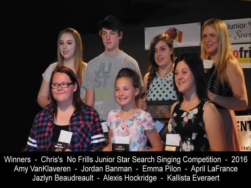 2016 junior singing contest winners crowned | Wallaceburg News | Local ...