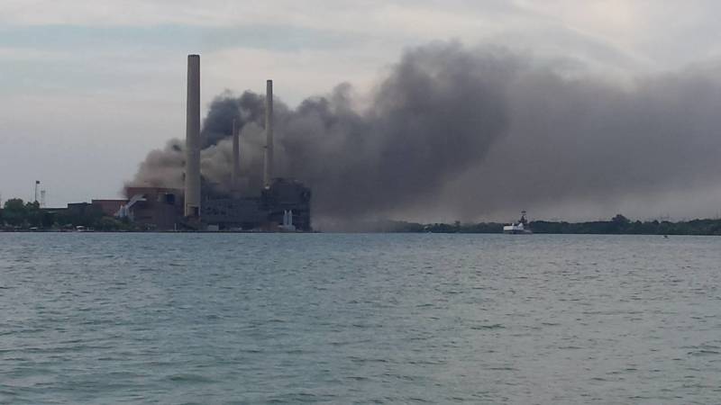 Power plant fire in U.S. across from Sombra | Wallaceburg News | Local ...