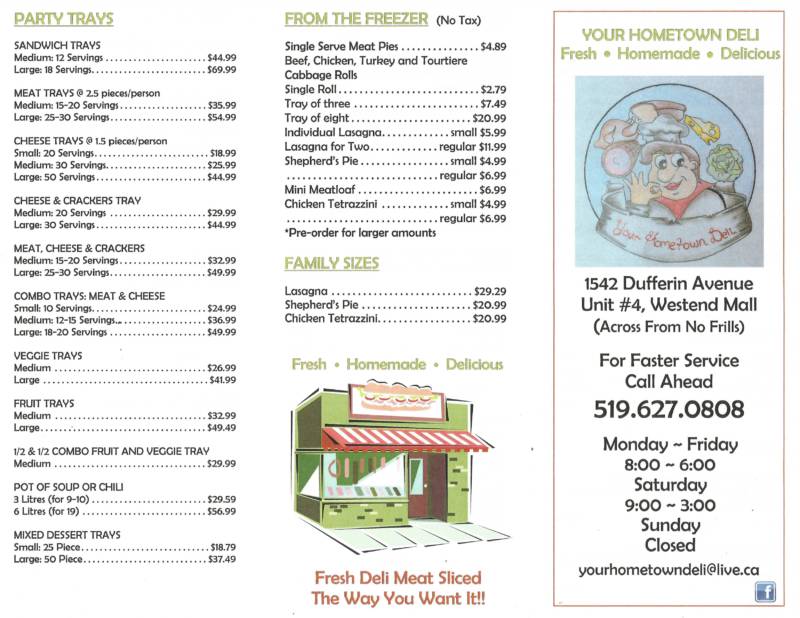 Check out our new menu at Your Hometown Deli!