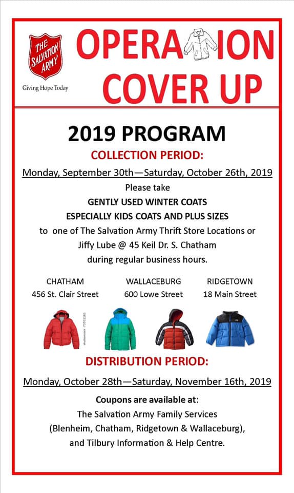 Salvation Army is now collecting for Operation Cover up – Click HERE ...