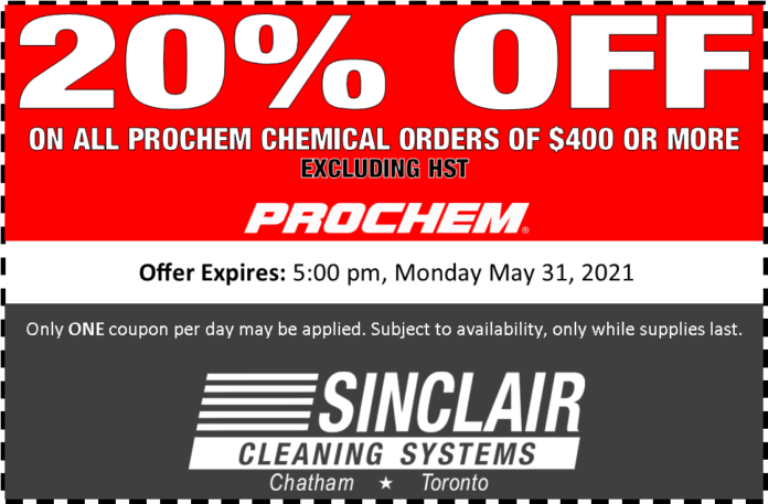 Save $80 or More on Prochem Chemicals with Sinclair Cleaning Systems ...