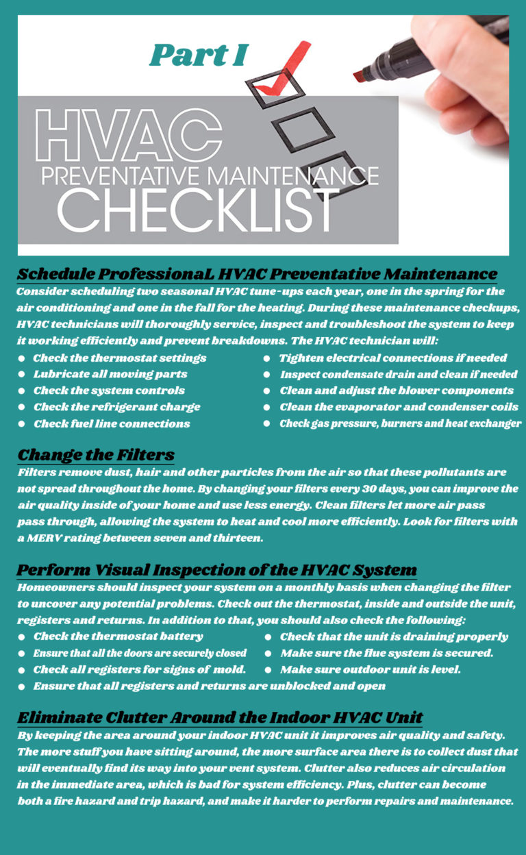 An HVAC Preventative Maintenance Checklist by Arctic Heating & Cooling ...