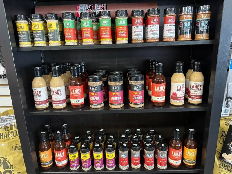 The Outdoor Store carries Lane's sauces and spices!