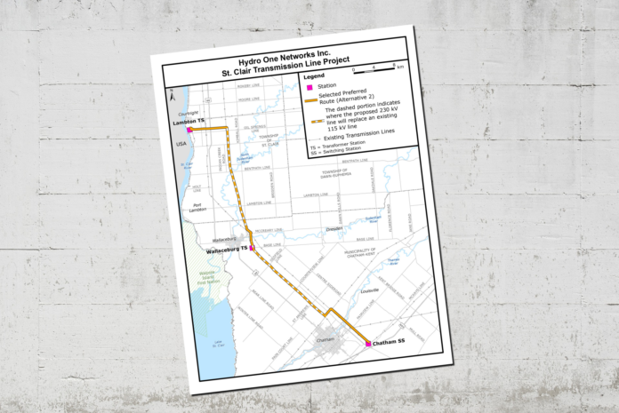 Hydro One selects preferred route for the proposed St. Clair ...