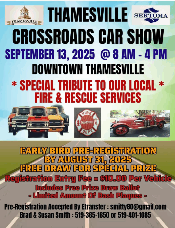 Thamesville Crossroads Car Show set for September 13 | Wallaceburg News ...