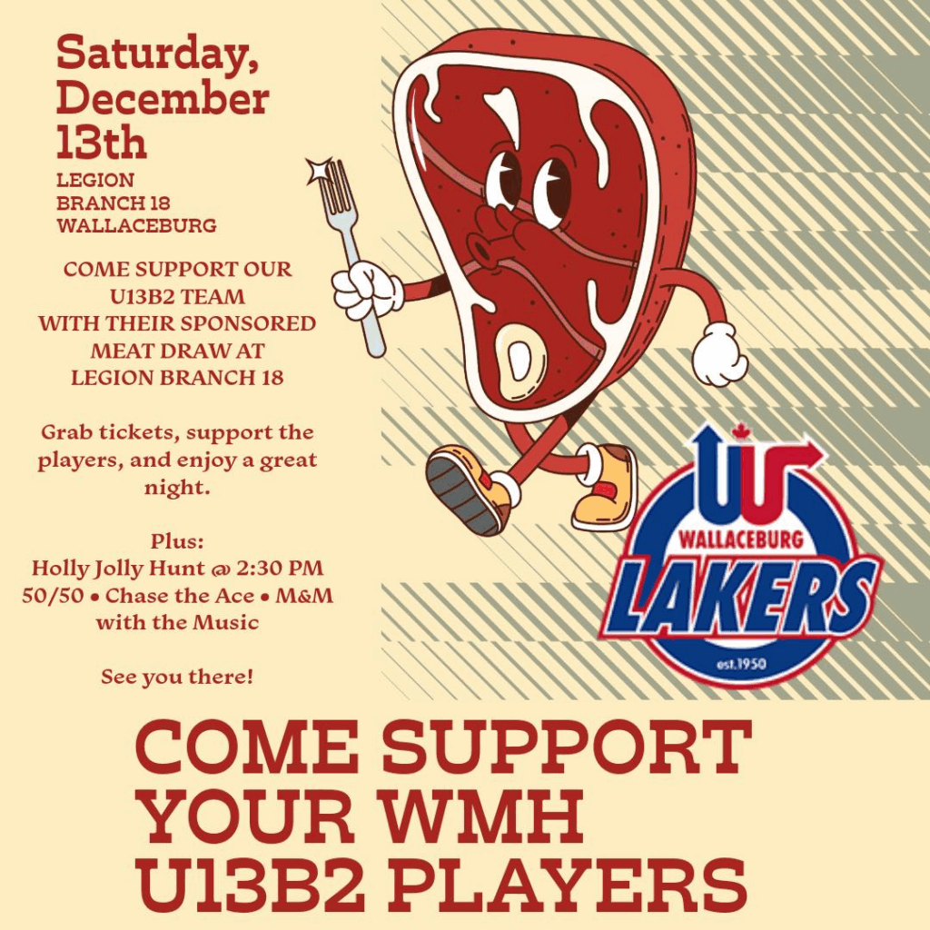 Wallaceburg U13B2 hockey players hosting meat draw fundraiser at the ...